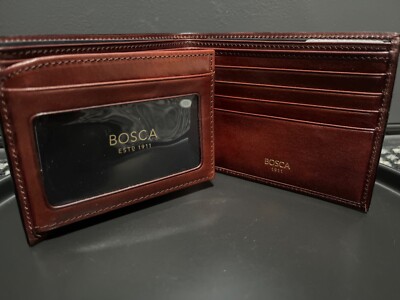 Bosca Men's Wallet, Old Leather Continental Bifold Wallet with ID Flap ...