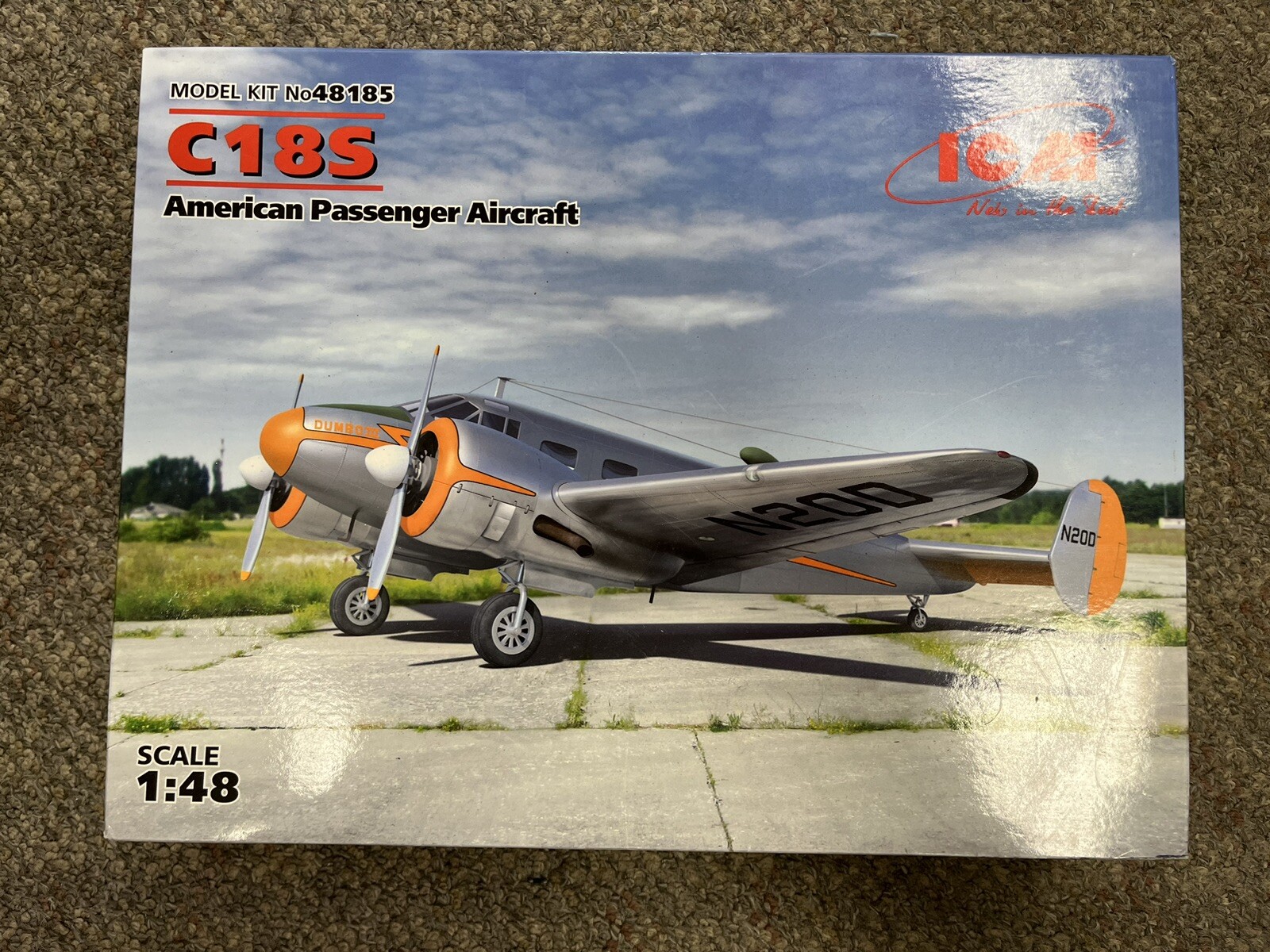 + ICM 1:48 American Passenger Aircraft C18S Plastic Airplane Model Kit ...