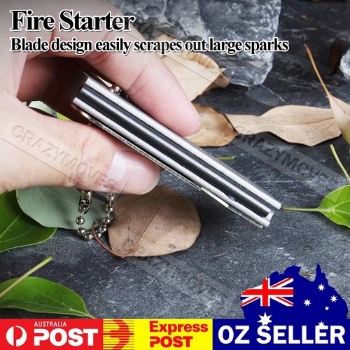 Magnesium Block & Flint Military Fire Starter Striker Army Survival ...