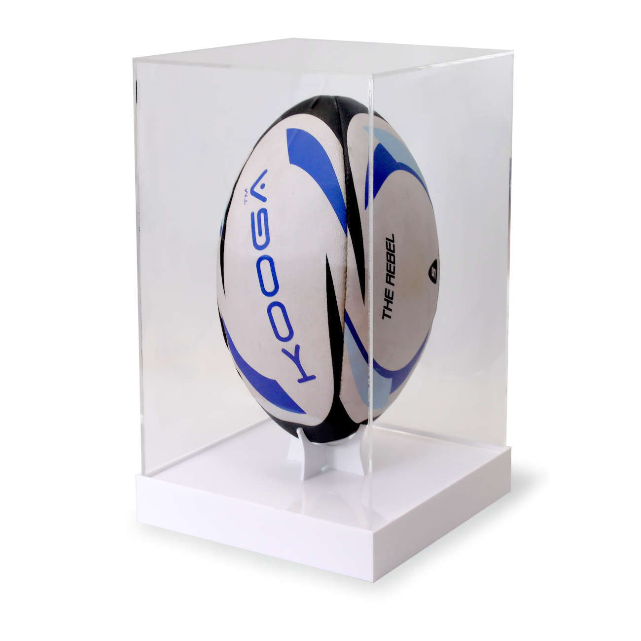 Rugby League Ball Display Case Signed Rugby Ball Stand Horizontal ...