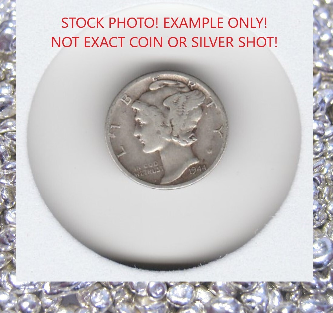 1 Silver MERCURY DIME Circulated Random Year + 3 Grams .999 Silver Shot ...