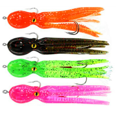 4PCS Soft Jig Head Fishing Lure 11cm/22g Trolling Swimbait Saltwater ...
