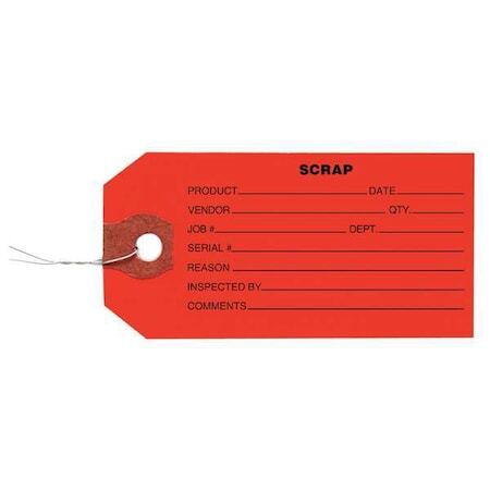 Zoro Select 1Hab3 2-3/8" X 4-3/4" Red Inspection Tag, Scrap, Pk1000 ...