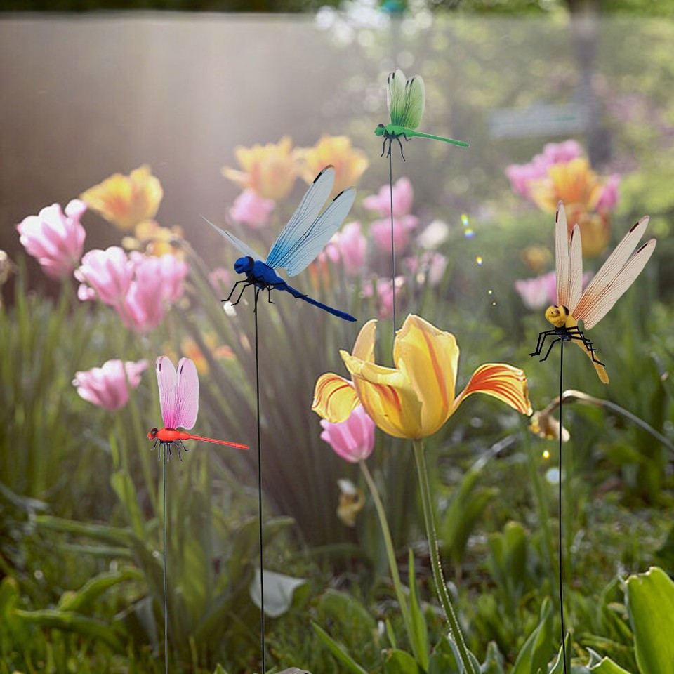 Fake Dragonfly Clips,Clip on Dragonfly for Outdoors 3D Dragonfly Garden ...
