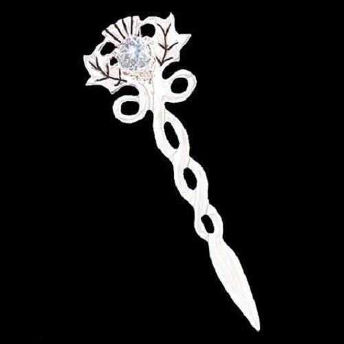 Celtic Pewter Scottish Thistle Pin/Pendant With Clear CZ | eBay