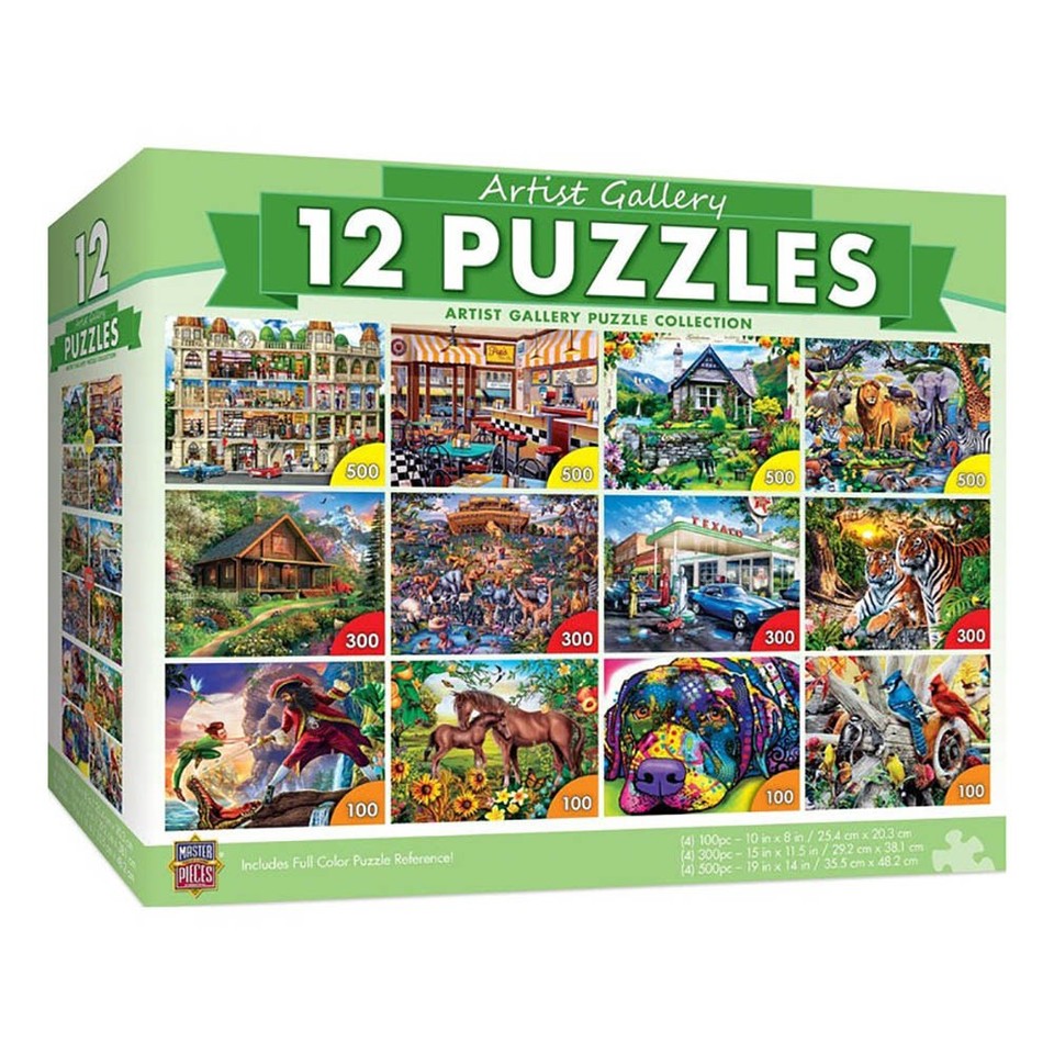 MasterPieces 12-Pack Artist Gallery Jigsaw Puzzles Bundle for Adults ...