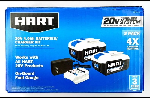 HART 20V (2) 4Ah Battery and Charger Kit - (NEW) FREE SHIPPING | eBay