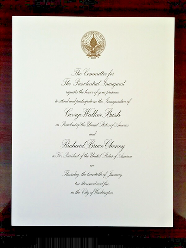 2005 INAUGURATION PRESIDENT BUSH/VICE P CHENEY PRESIDENTIAL INAUGURAL ...