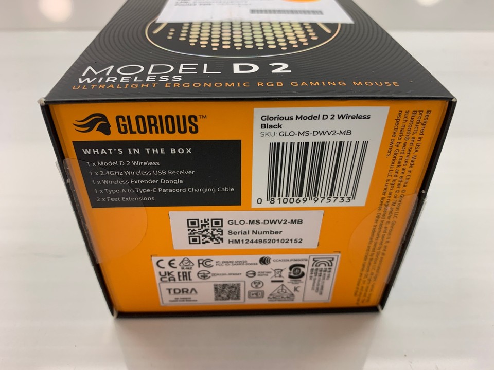 Glorious Model D2 Wireless Ultralight RGB Gaming Mouse - Black (GLO-MS ...