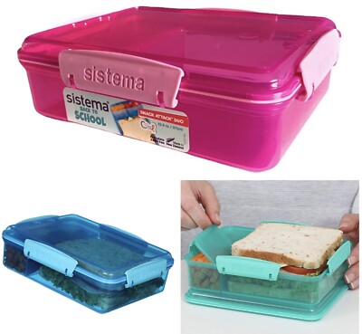 Sistema Lunch Box Snack Food Multi Compartment Attack Duo BPA Free ...