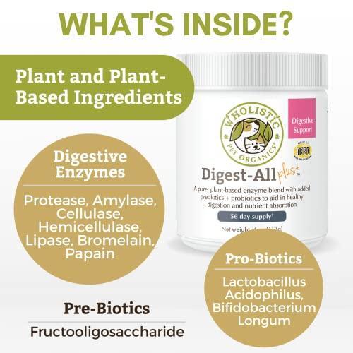 Wholistic Pet Organics Digest-All Plus: Probiotic Enzyme Dog Supplement ...