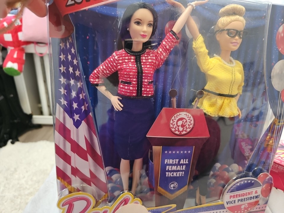 2016 Barbie President & Vice President Asian and Blonde 2 Doll Set New ...