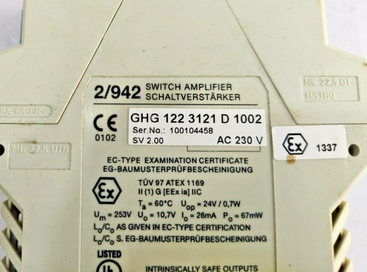 Ceag 2/942 Switch Amplifier GHG 122 3111 D 1009 24VDC for sale online ...