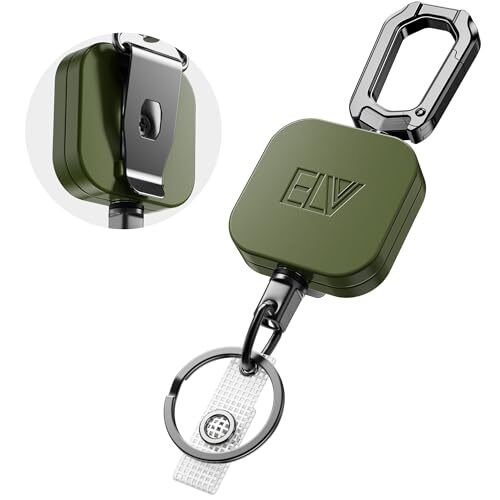 Retractable Holder: Heavy Duty Metal Retractable Keychain Reel with ...