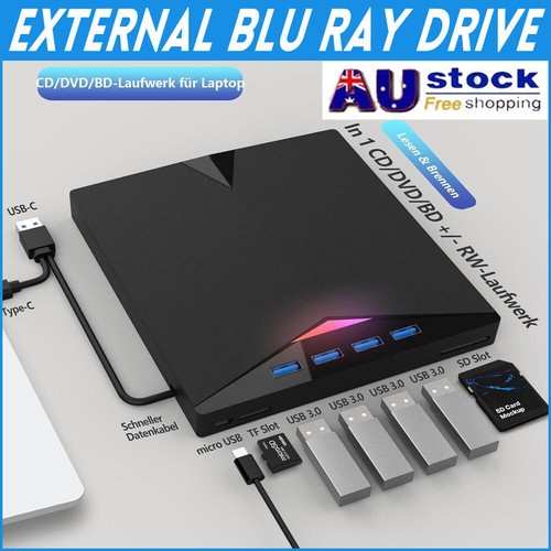 External Blu ray Drive USB 3.0 Type-C 3D Blu RAL Drive,DVD/BD Player ...