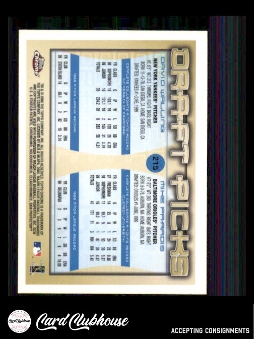 2000 Topps Chrome #215 David Walling / Mike Paradis DPK | eBay