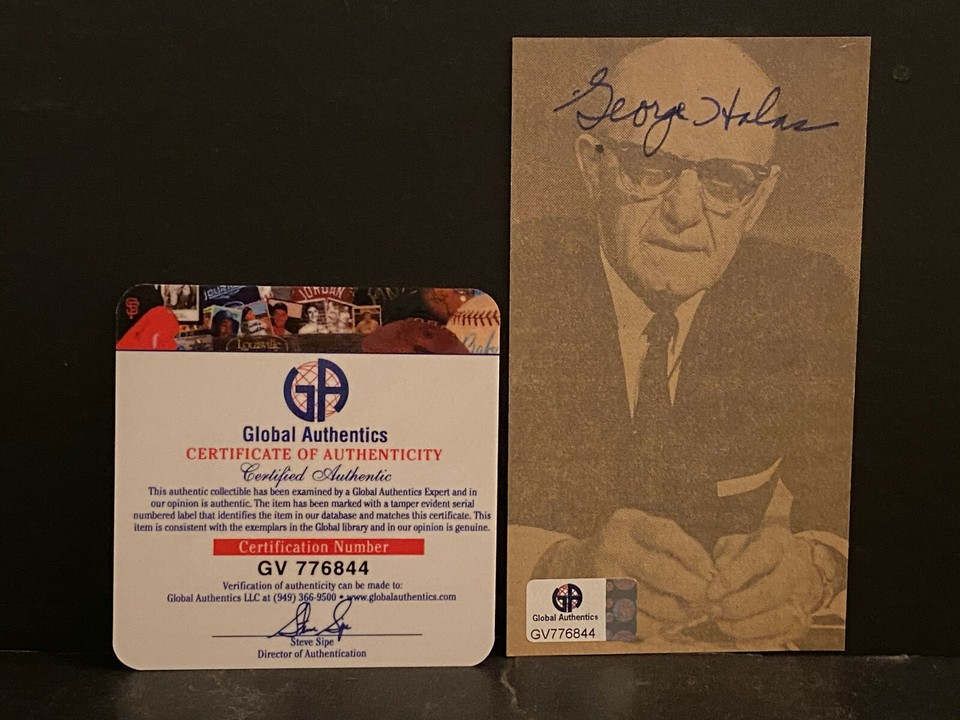 RARE Signed George Halas News Photo HOF AUTOGRAPH Chicago Bears ...