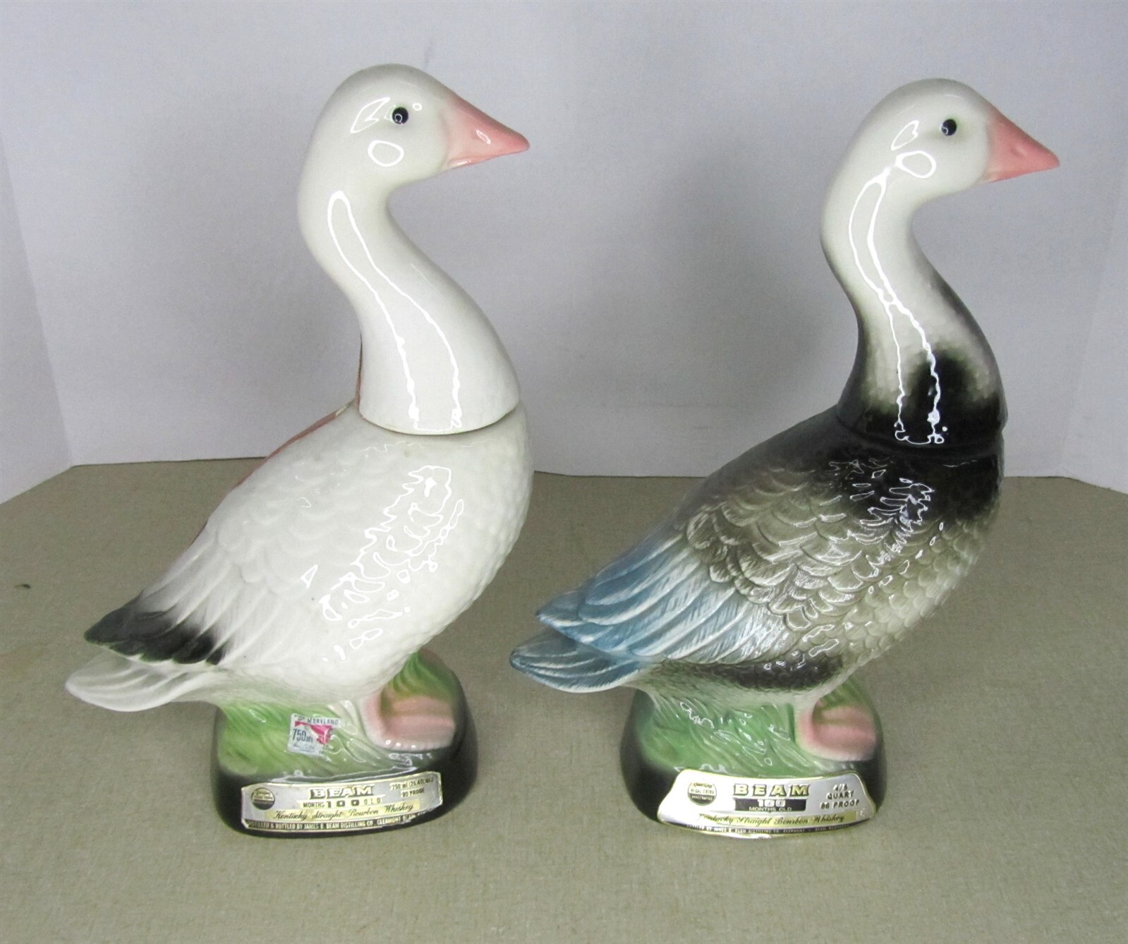 SNOW GOOSE BLUE GOOSE SET '79 VINTAGE JIM BEAM REGAL CHINA DECANTER ...