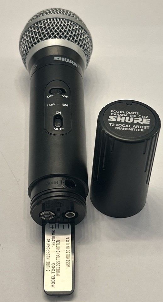 SHURE LX2-CG 183.600 MHz SM58 Wireless Handheld Microphone for L4, LX4 ...