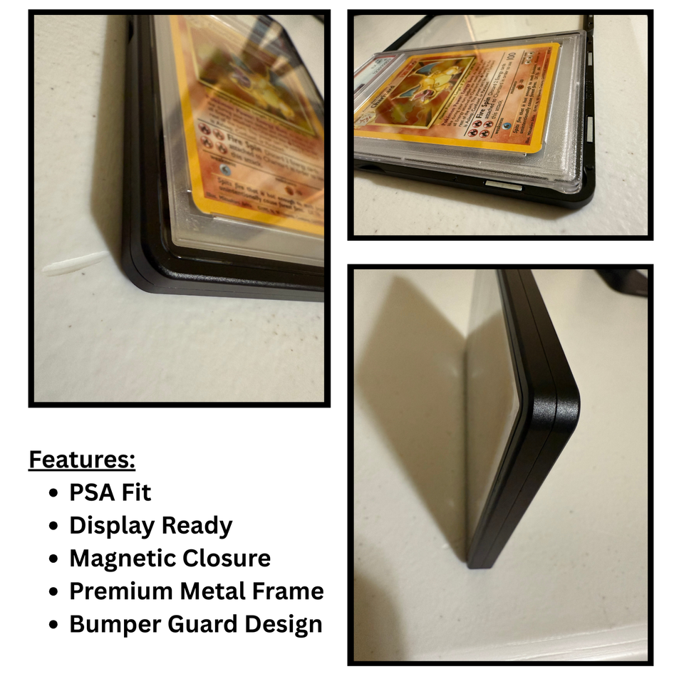 Metal PSA Graded Card Display Case – Magnetic Protective Bumper Slab ...