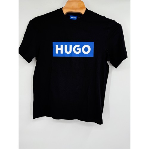 Men Hugo Logo Graphic Tee Black Shirt Spellout Hugo Short Sleeve New Sz ...