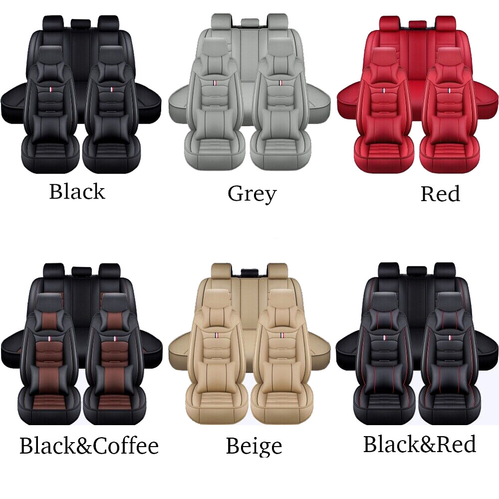 For Toyota Camry Car Seat Covers 5-Seats Front & Rear Protector Leather ...