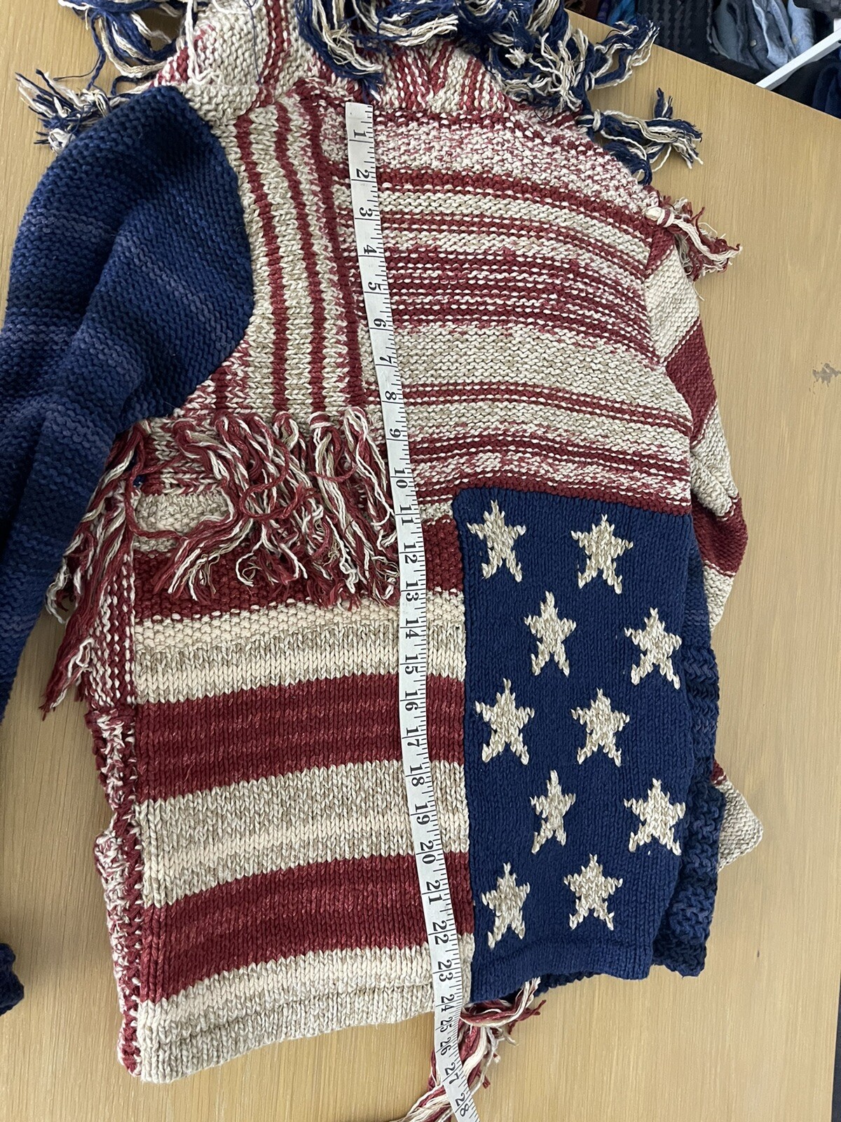 Ralph Lauren Fringe Sweater RRL Polo Cardigan Southwestern Small USA Flag Preppy | eBay