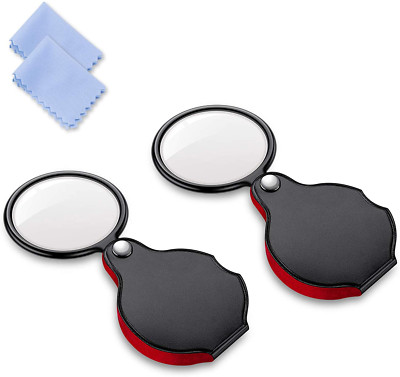 Upgrade 2PCS 5X Mini Pocket Magnifying Glass Small Magnifying Glasses ...