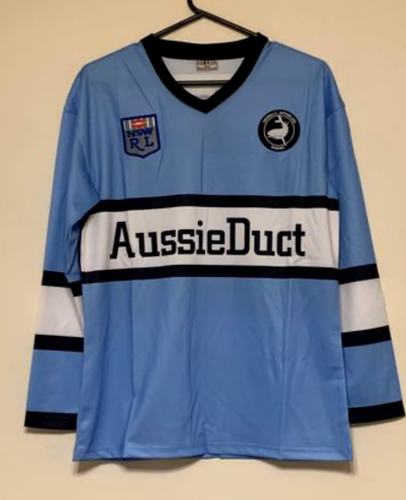 CRONULLA-SHARKS NSWRL LONG SLEEVE POLY NRL RETRO JERSEY S-4XL SIZE ...