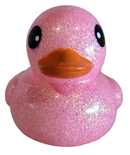 JUMBO! DAZZLE DUCKIE RUBBER DUCK COLLECTIBLE GLITTER, SPARKLE, PINK ...