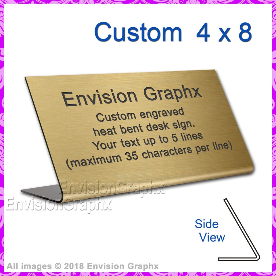 4x8 Custom Personalized Engraved Plastic Office Table Desk Sign - Send ...
