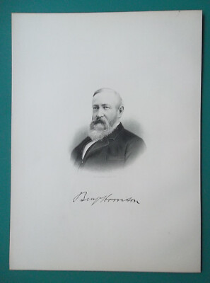 BENJAMIN HARRISON 23rd President of the United States - 1893 Portrait ...