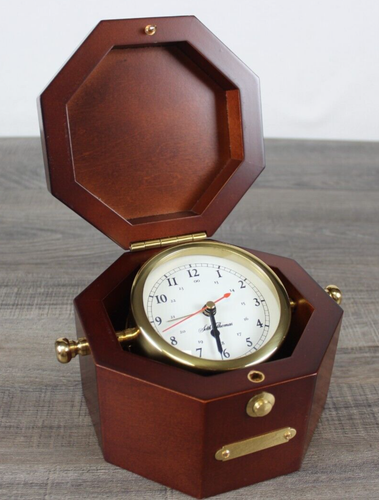 Seth Thomas Clock Model 1001 Mariner Octagon Wood Case Desk Ship Swivel ...
