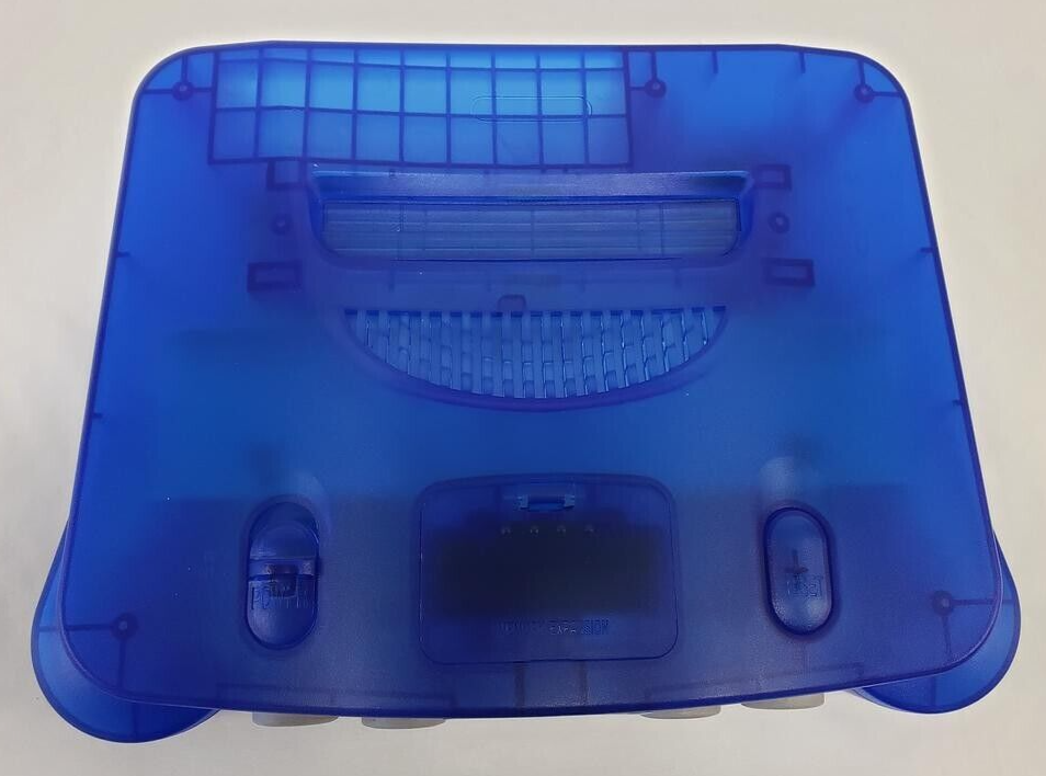 Nintendo 64 TRANSLUCENT BLUE Video Game Console 2 x Controller Bundle ...