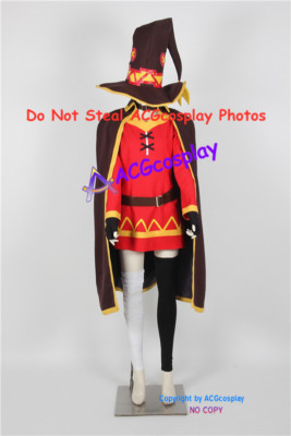 Konosuba Cosplay Megumin Cosplay Costume include big hat and eyepatch ...