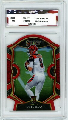 2020 Panini Select Prizm #46 Joe Burrow Rookie Card Concourse AGC 10 ...