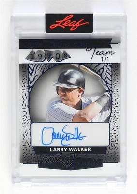 2025 Leaf Metal Sports Heroes Acetate Dark Blue 1/1 Larry Walker Auto ...