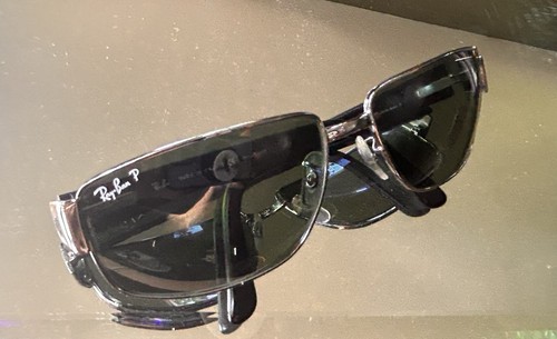 RAY BAN RB3189 Leather II 004/9A 61[]16 3P POLARIZED LENS Metal Wrap ...