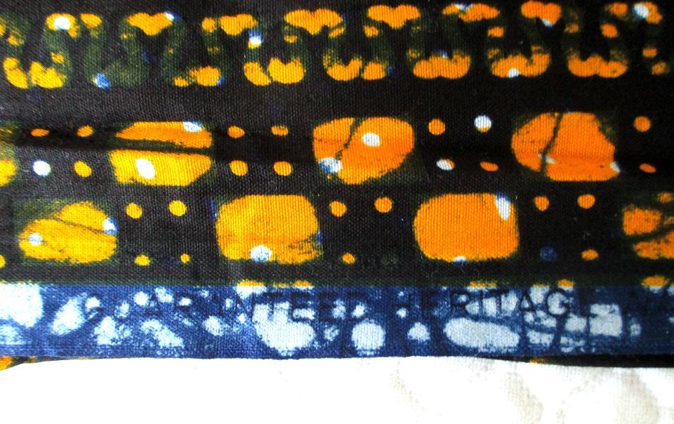1.5 Yards Batik Cotton Quilting Fabric in Black and Orange Pattern ...