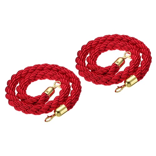 Stanchion Rope, 2 Pack 1.2m/3.9Ft Barrier Rope Twisted Post Ropes, Red ...