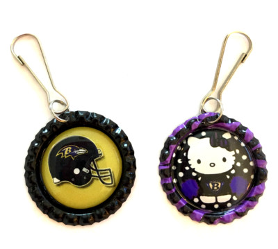 Handmade Baltimore Ravens Zipper Pull Set of 2 | eBay
