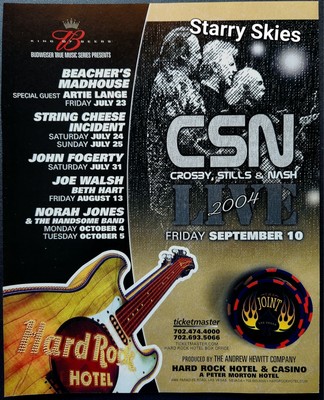CSN CROSBY, STILLS, & NASH 2004 HARD ROCK LAS VEGAS PRINT AD | eBay