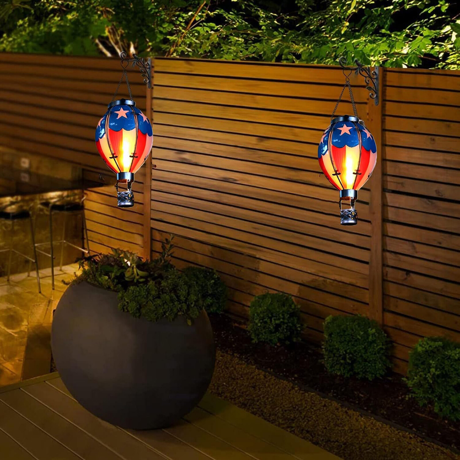 Hot Air Balloon Outdoor Lantern,Flickering Flame Led Lights for Garden ...