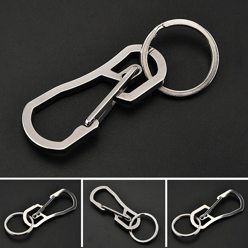 Stainless Steel Climbing Carabiner Key Chain Clip Hook Buckle Keychain ...