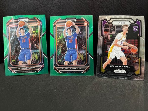 (2) 2023 Panini Prism Draft Green Colin Castleton Prizm RC #45 /Base ...