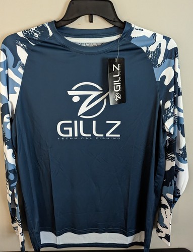 Gillz Men's LS UV Tournament Series V2 Blue Wing Teal L/S Shirt Size ...