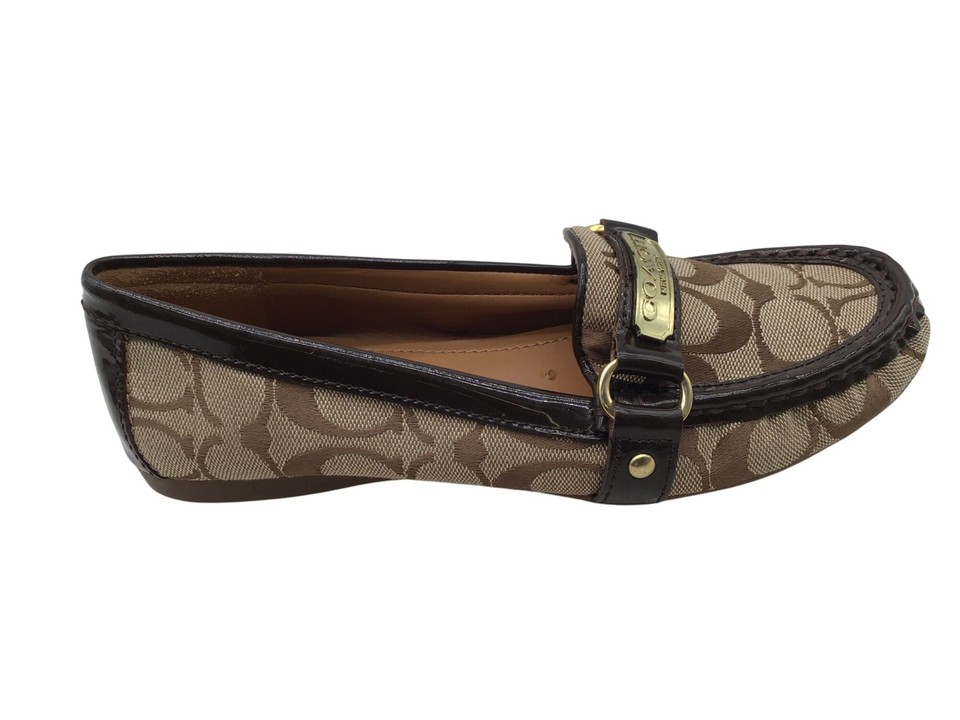 Coach Felisha Signature Canvas Loafers Brown/Beige US 6B EU 36 Slip-On ...