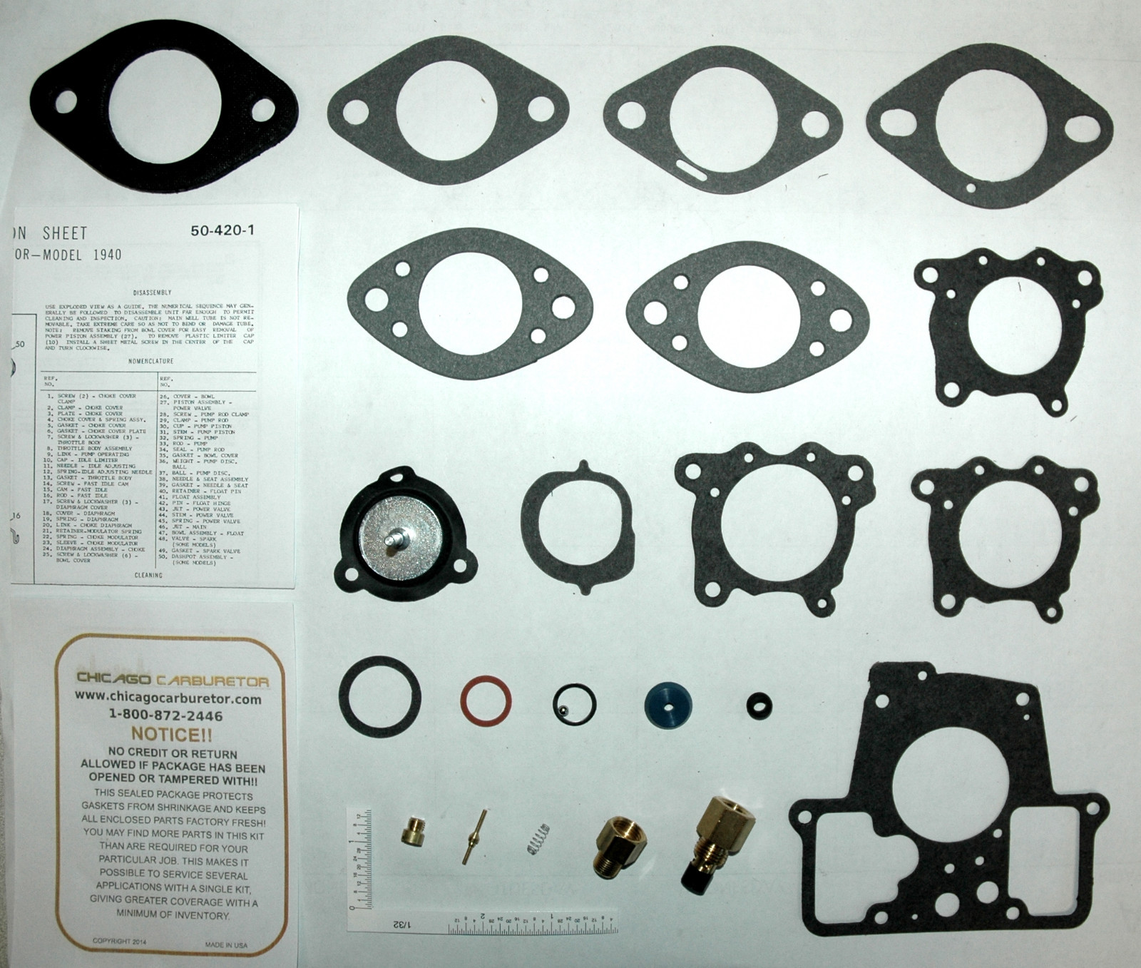 1970-74 CARB KIT AMC HOLLEY 1 BARREL MODEL 1940 6 CYLINDER 199 232 258 ...