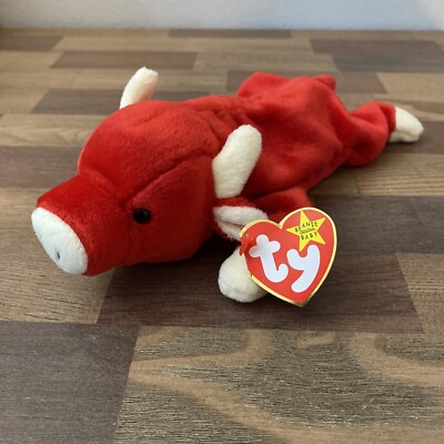 Ty Red Bull Beanie Baby W/ Mint Swing Tag Chicago Bulls Plush Toy M1198 ...