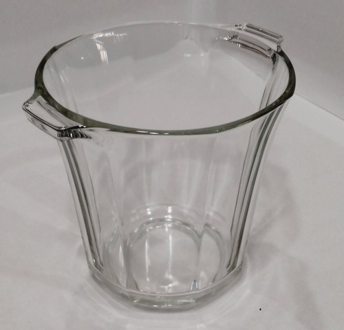 Vtg Crystal Ice Bucket W/ Handles 16 Cups 8" Tall 8" Wide Thick Heavy ...